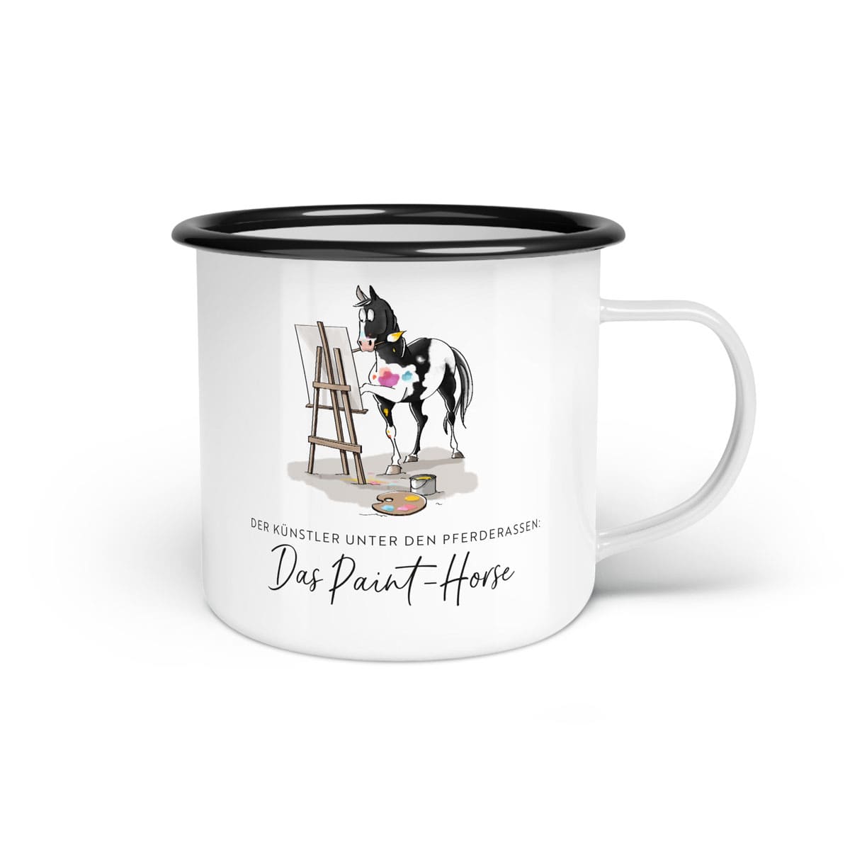 Emaille-Tasse "Paint-Horse" – mrs. RIDE